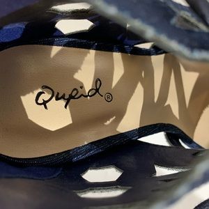 Qupid | Shoes | Qupid Denim Cut Out Design Open Toe Heels 6 | Poshmark